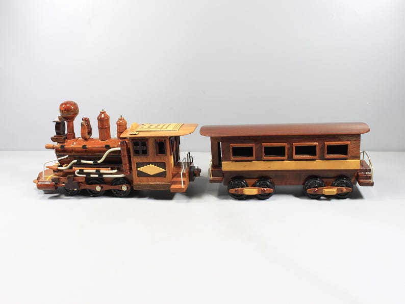 Vintage Wooden Steam Train Model | Handcrafted Classic Locomotive ...