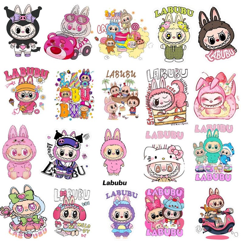 Adorable Labubu PNG Clipart Bundle: Digital Art for Crafts - Etsy