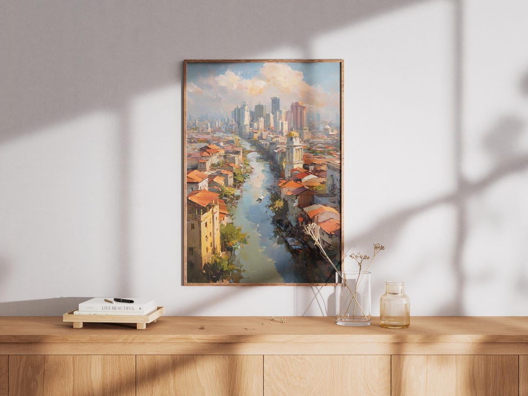 Manila Cityscape Digital Art Print | Urban Skyline Wall Art | Modern ...