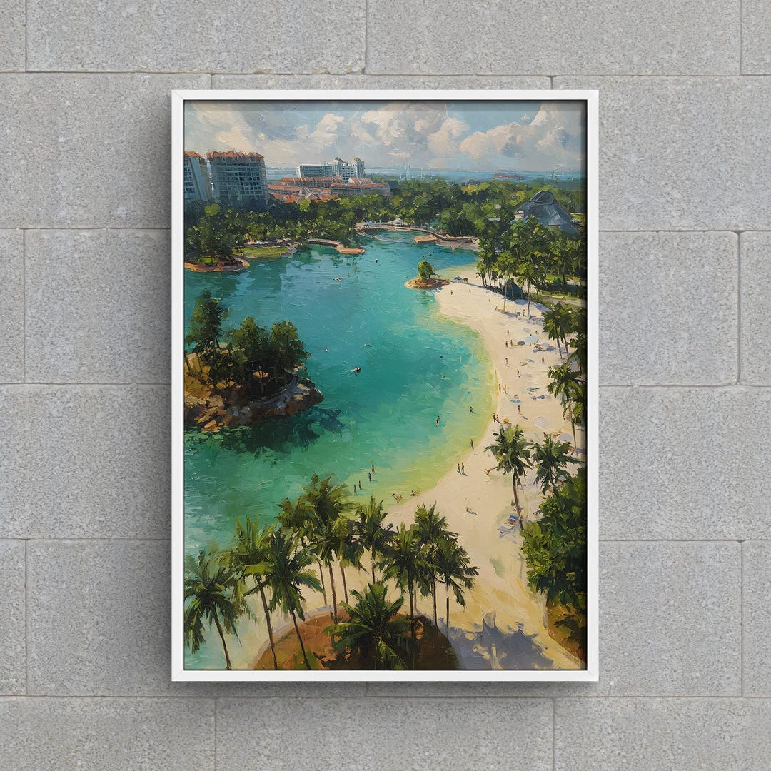 Sentosa Island Beach Art Print, Singapore Palawan Tropical Landscape ...