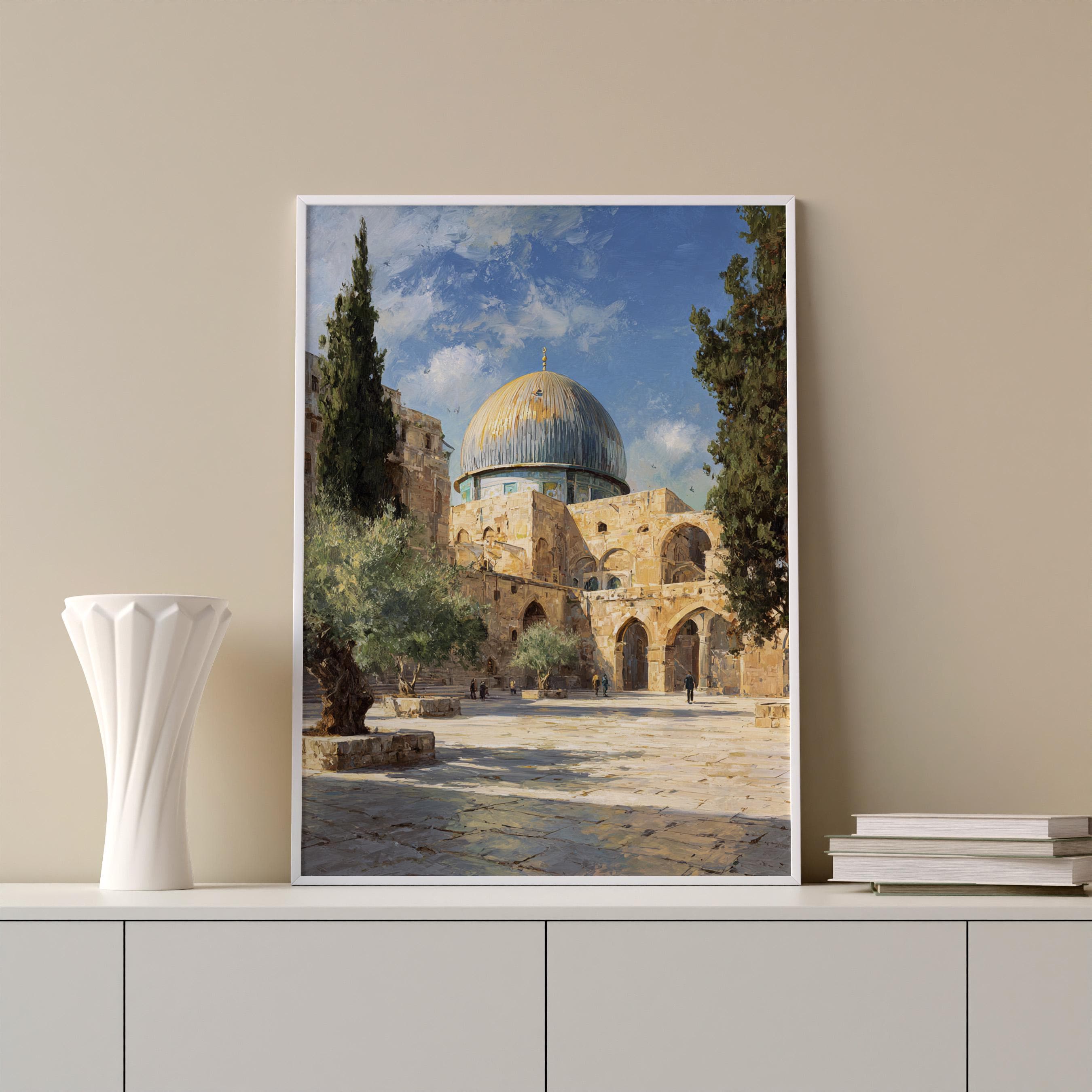 Islamic Wall Art Dome of the Rock Print Jerusalem Palestine Landscape ...