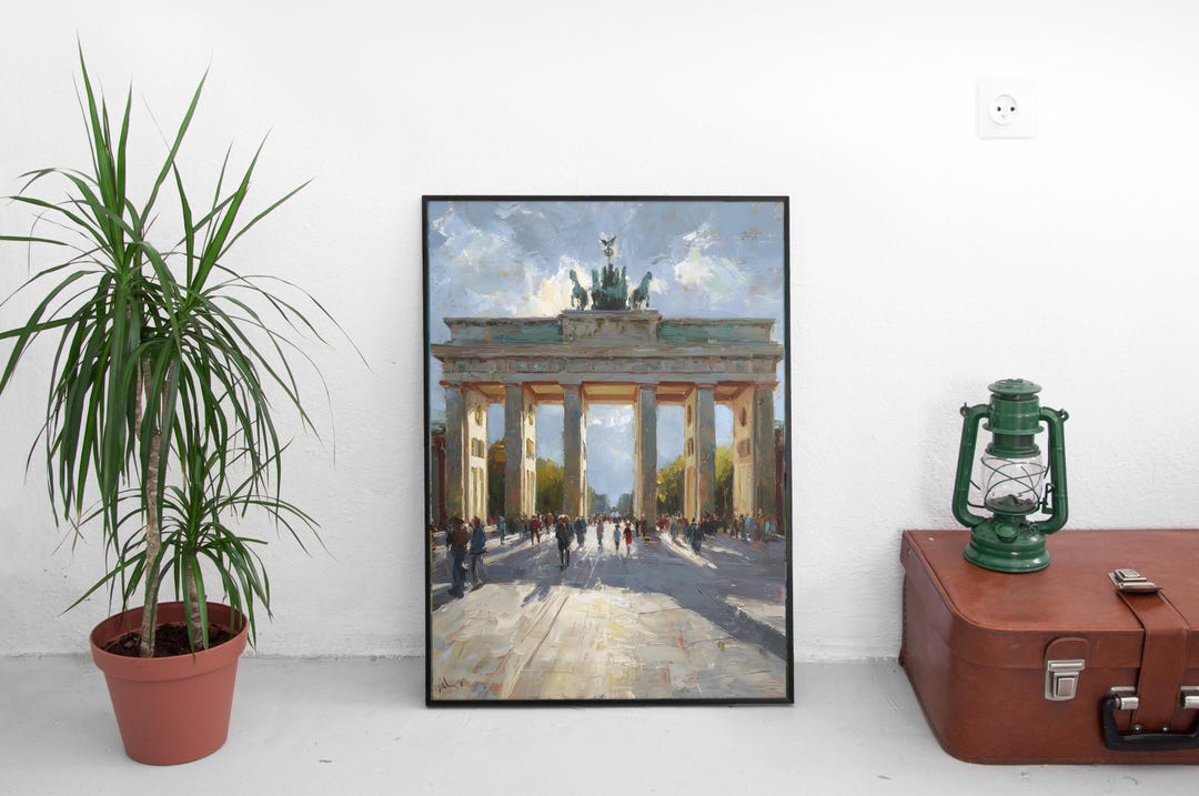 Brandenburg Gate Berlin Art Print, German Landmark Cityscape Digital ...