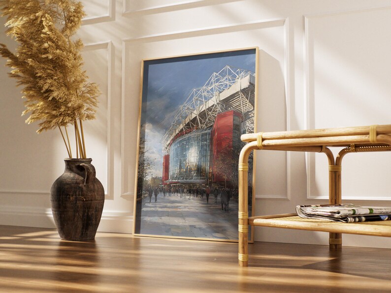 Manchester United Old Trafford Stadium Art Print, Football Fan Gift ...