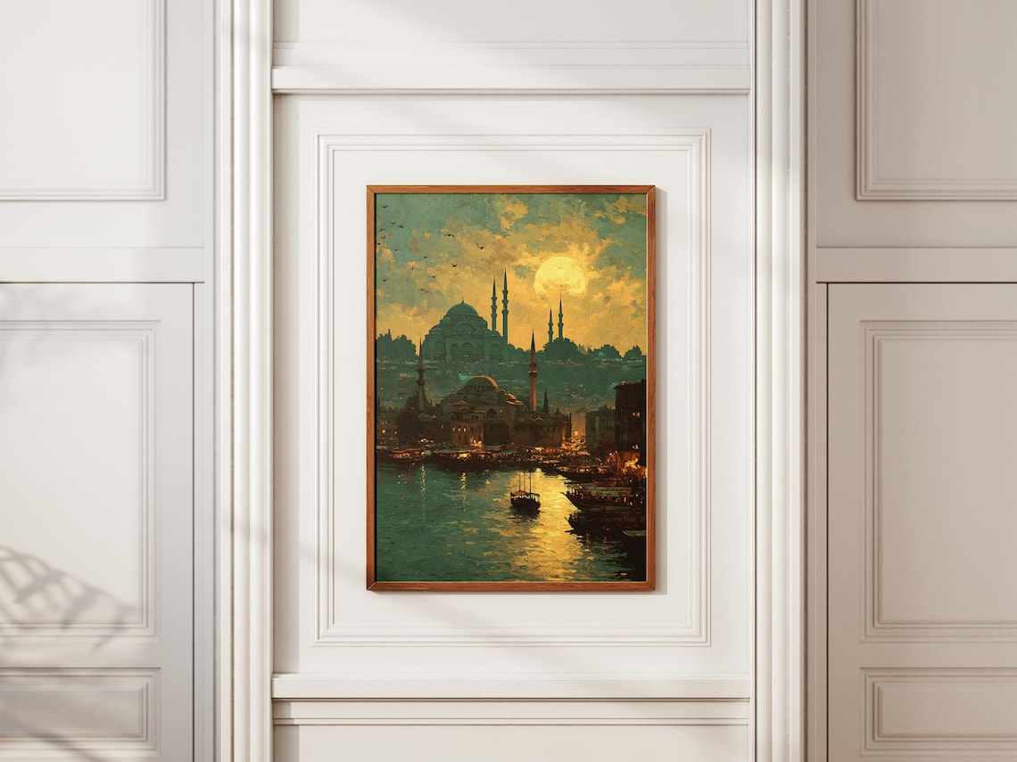 Istanbul Cityscape Art | Impressionist Bosphorus Painting, Ottoman ...