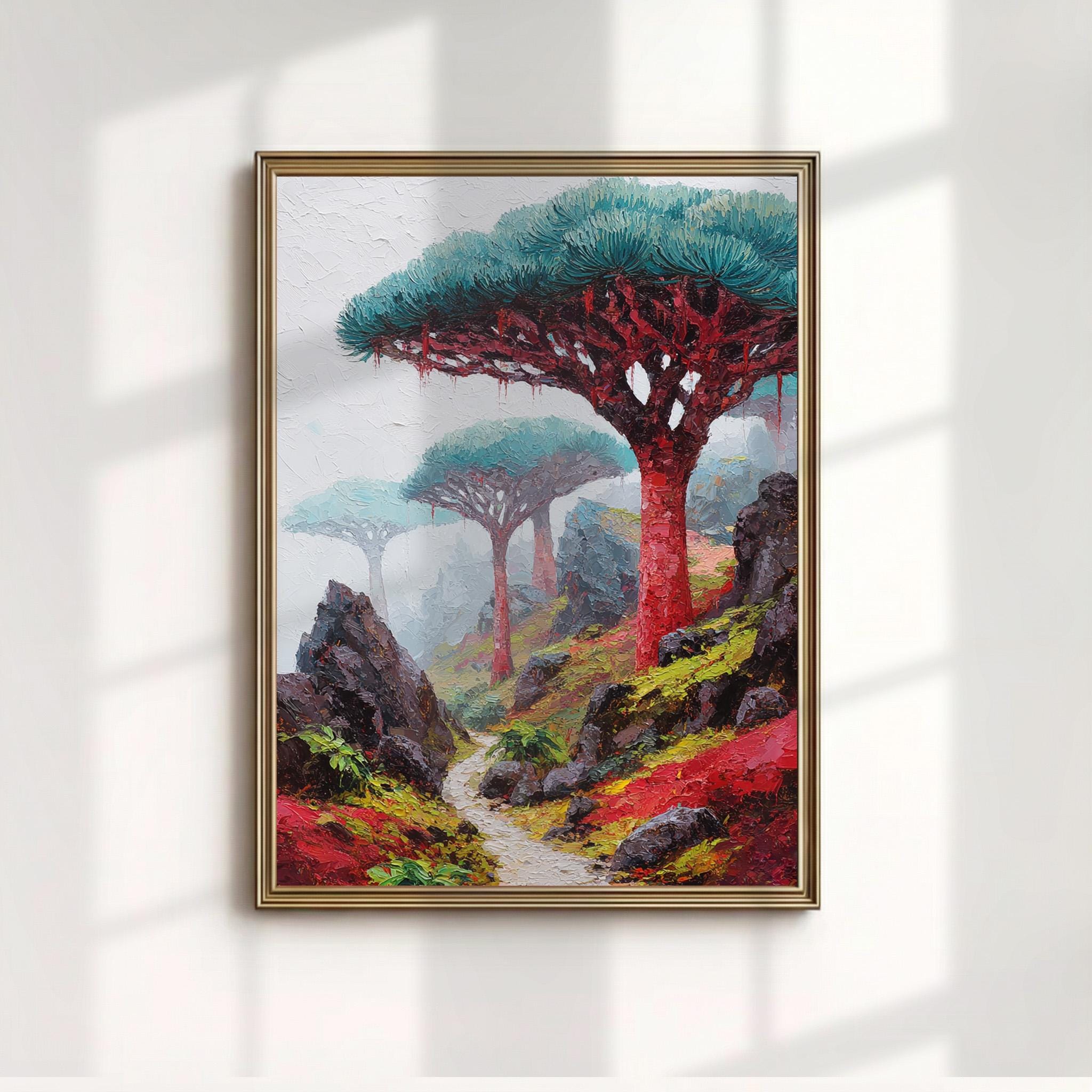 Socotra Wall Art Yemen Print Dragon Blood Tree Landscape Foggy Mountain ...