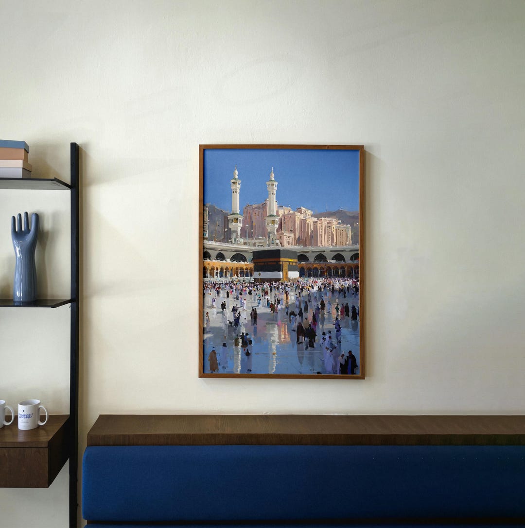 Mecca Grand Mosque Art Print: Kaaba Hajj & Umrah Decor (digital ...