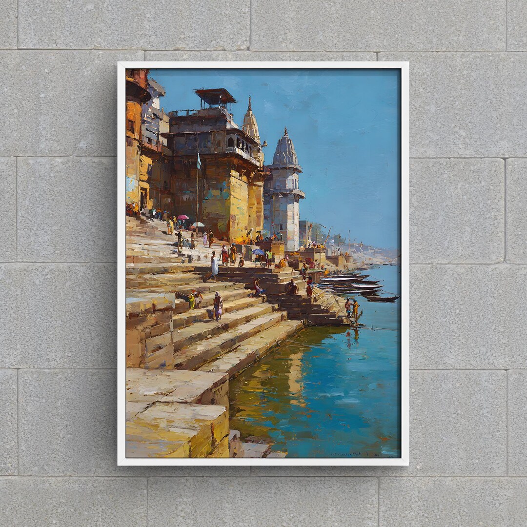 Varanasi India Ghats Print | Ganges River Wall Art, Sacred City ...