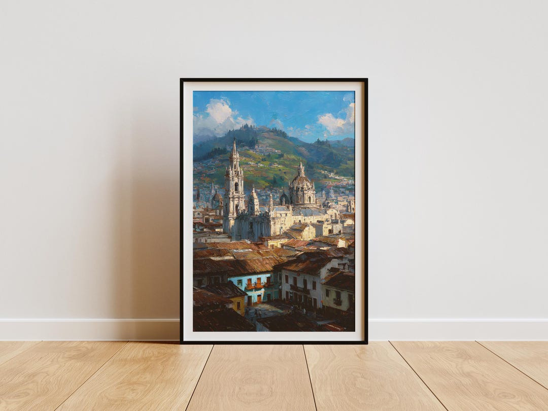 Quito Ecuador Digital Art Print, South America Cityscape Wall Decor ...