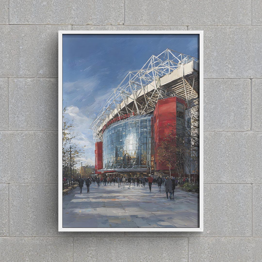 Manchester United Old Trafford Stadium Art Print, Football Fan Gift ...