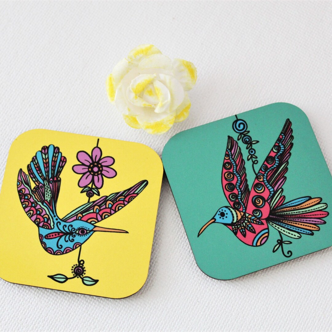 Colorful Hummingbird Magnet Set, Wood Fridge Magnet Set, Whiteboard ...
