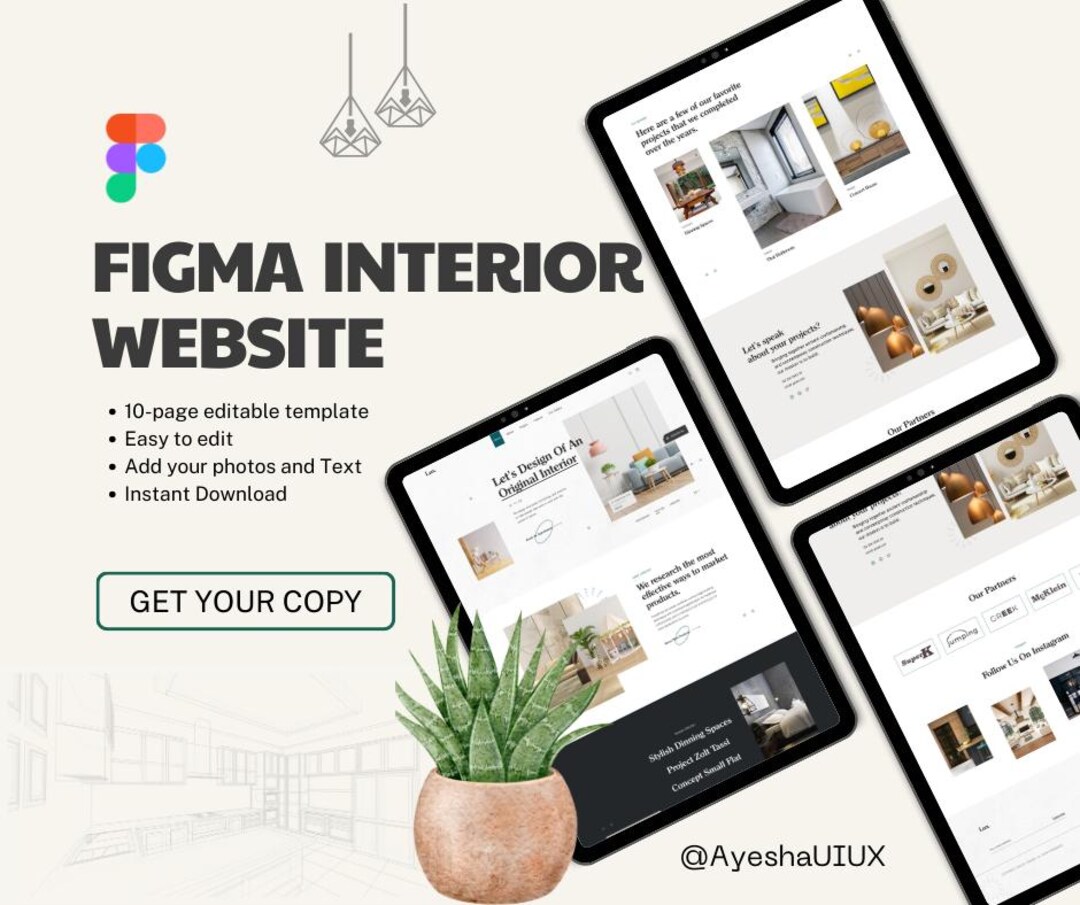 Interior Design Website Figma Template | Professional Studio UI Kit | Modern Architecture ...