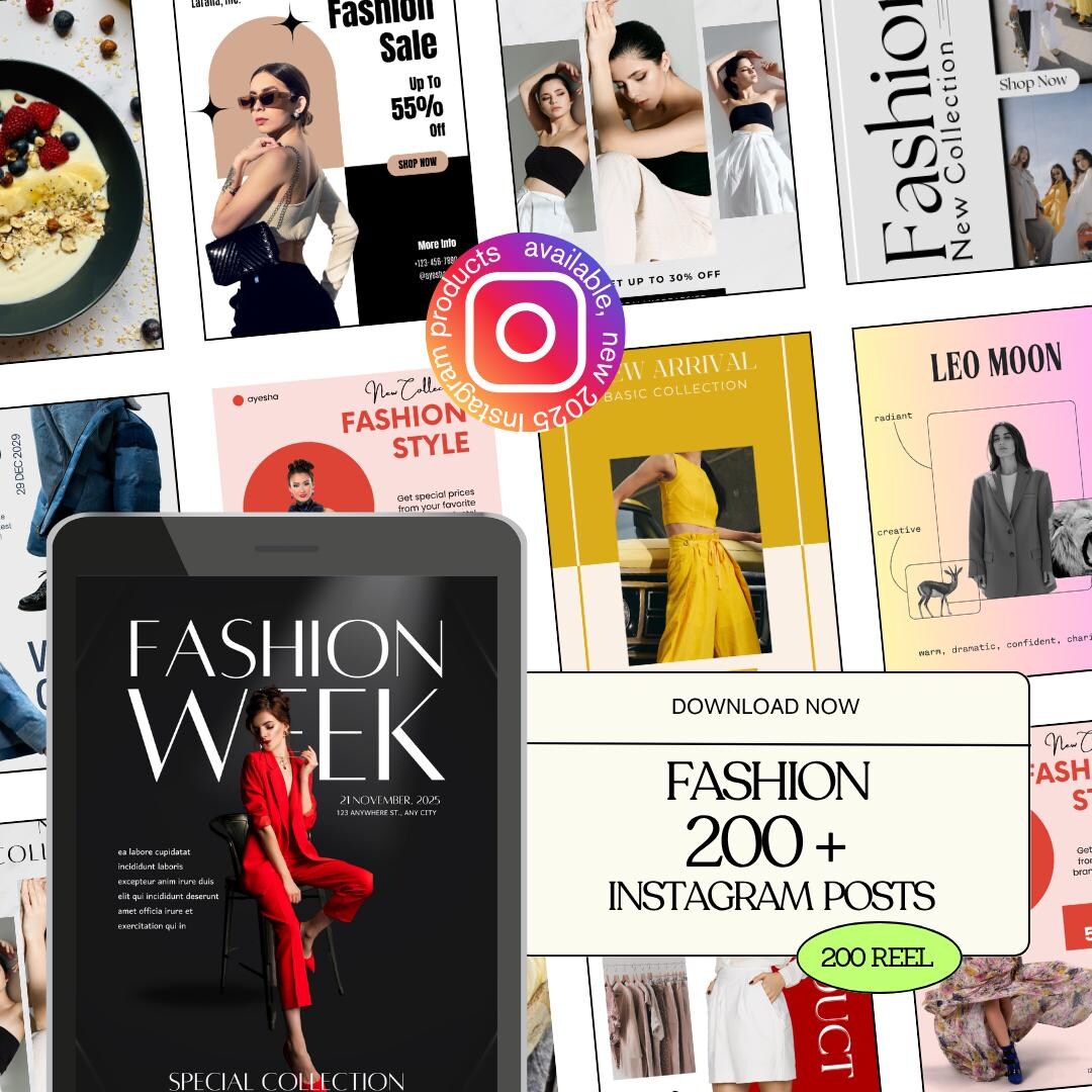 Editable Fashion Instagram Templates | Instagram Fashion Template ...