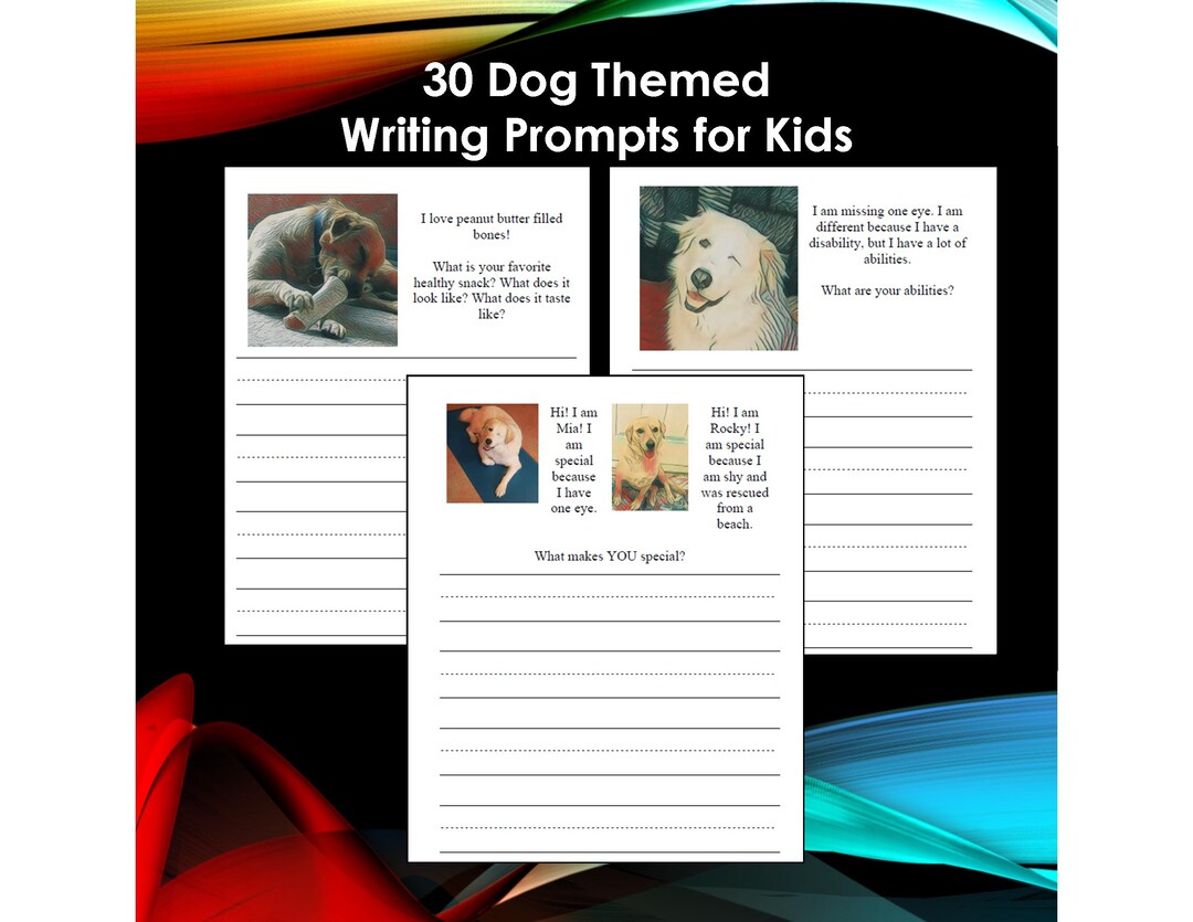 Dog Writing Prompts for Kids | Writing With Mia & Rocky | Elementary ...