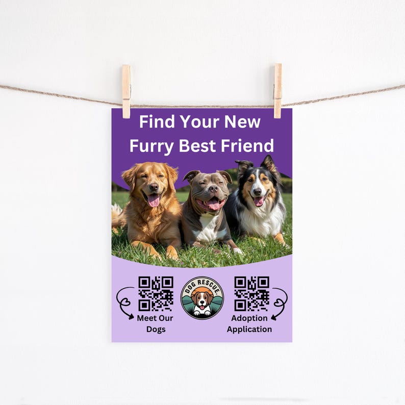Adoptable Dog Flyer Editable Canva Template | 8.5x11 Dog Rescue Flyer ...