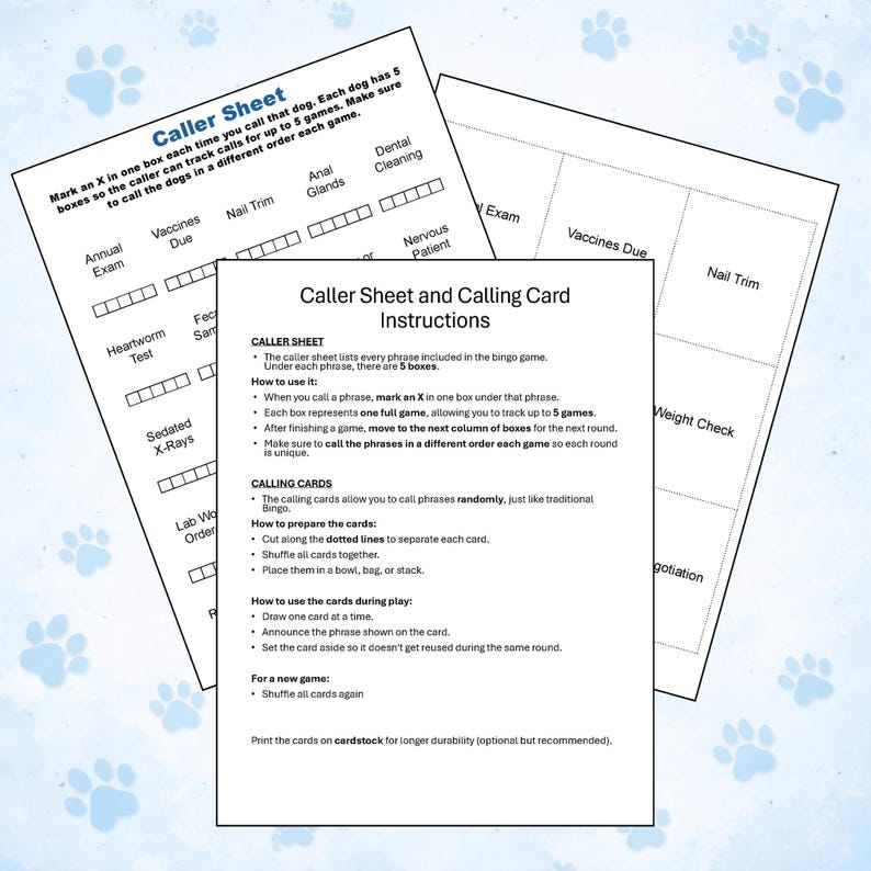 Veterinary Clinic Bingo Game | Printable Staff Team Building Activity ...