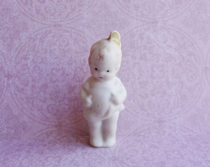 Antique Hertwig Miniature Bisque German Shy Girl Dollhouse Doll ...