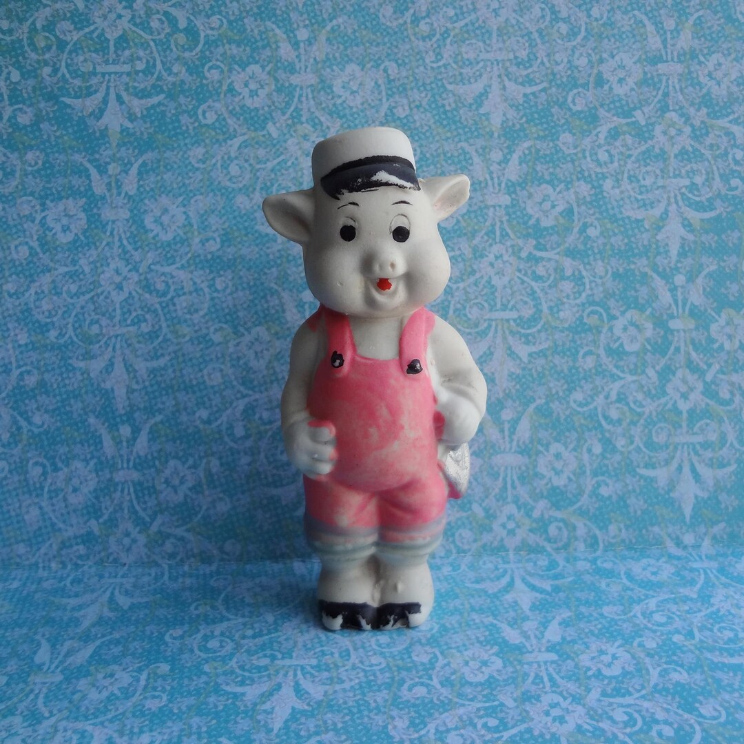 Walt Disney Pig With Shovel * Antique Bisque Immobile 4-1/2" Pig ...