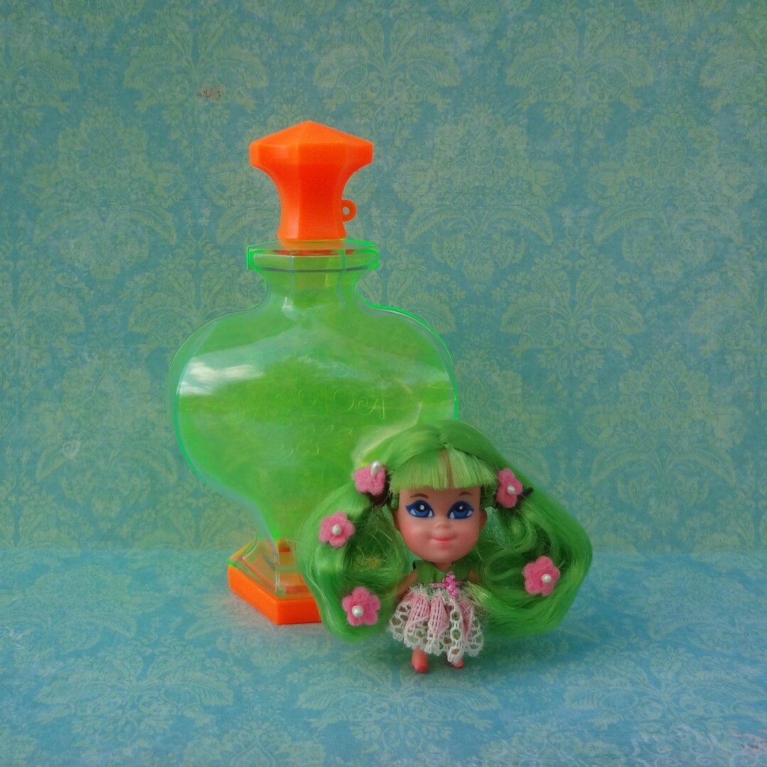 Liddle Kiddle Kologne Apple Blossom Green Hair 2" Vinyl Doll in Bottle ...
