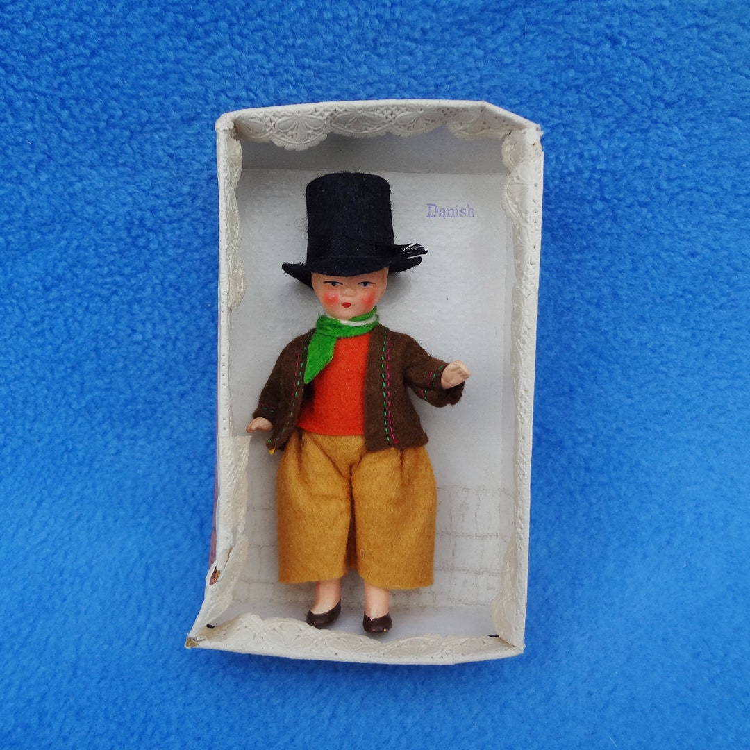 Antique Hertwig Miniature German Bisque Strung 3-3/4" Dollhouse "danish ...