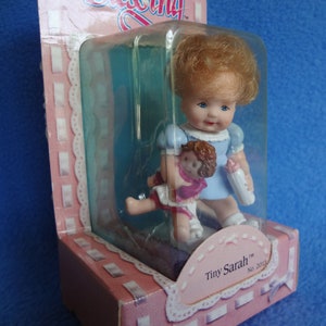 1987 Bandai Tiny Blessing "tiny Sarah" Vintage Jointed Vinyl Miniature Baby Doll Holding Bottle ...
