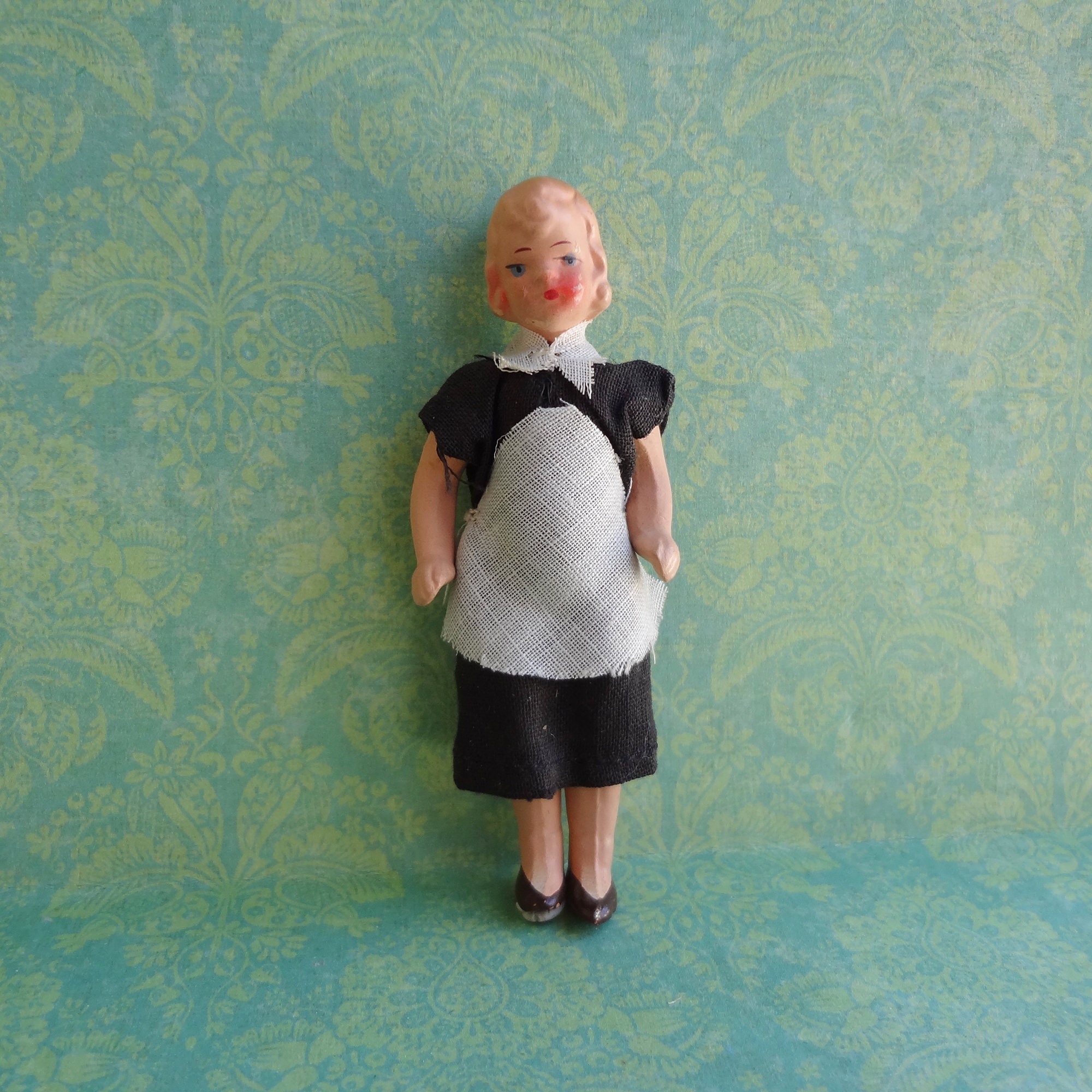Antique Hertwig Miniature German Bisque 5 Piece Strung 3-1/4" Doll ...