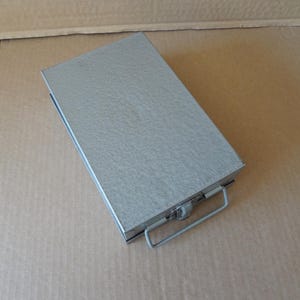 Vintage Metal Slide Industrial Type Very Sturdy Storage Box * Lid, Clip ...