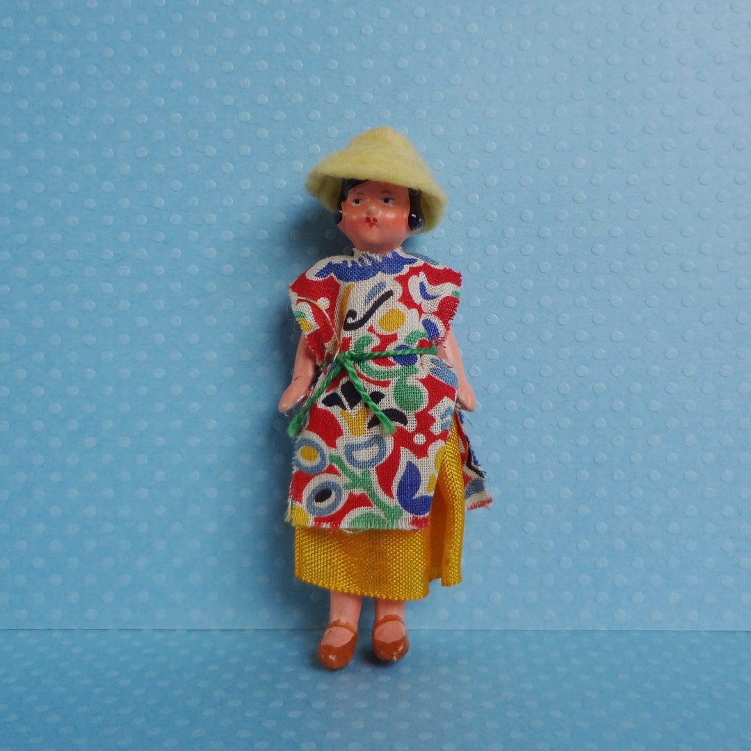 Antique Hertwig Miniature Bisque 3-1/4 Wired Jointed 5 Piece Ethnic ...