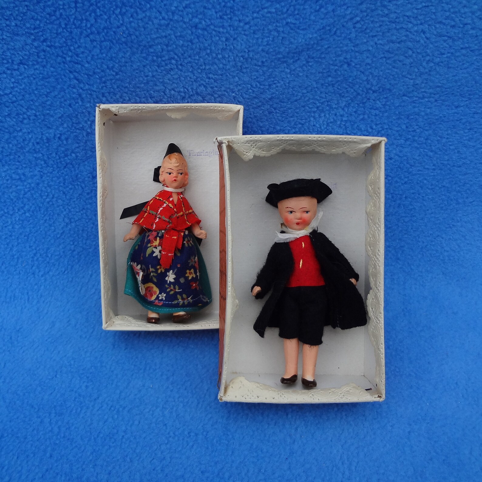 Antique Hertwig Miniature Bisque 3-5/8" Wire Jointed 5 Piece Thuringia ...