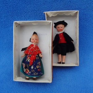 Antique Hertwig Miniature Bisque 3-5/8" Wire Jointed 5 Piece Thuringia ...