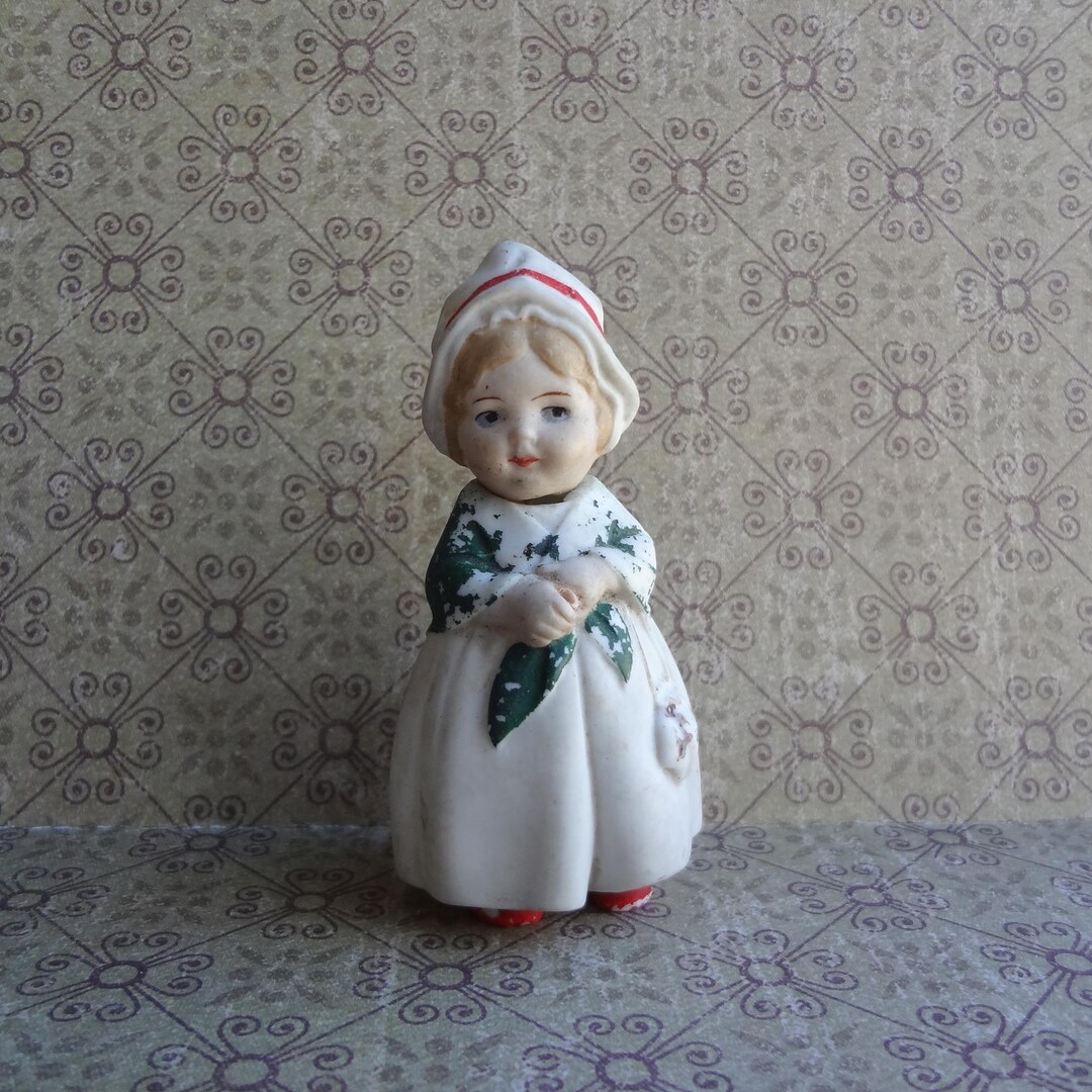 Antique Bisque Hertwig Germany Nodder Doll Figurine With Molded ...