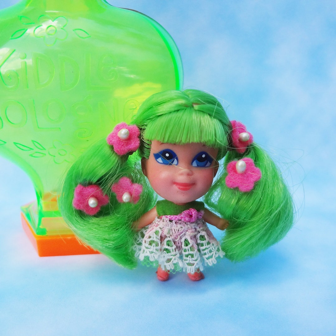 Liddle Kiddle Kologne Apple Blossom Green Hair 2 Vinyl Doll in Bottle ...