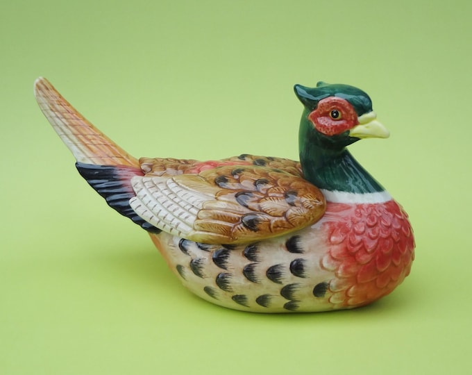 Fitz and Floyd Essentials Pheasant Male Bird * Fall Colors * Lidded ...