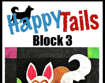 Dog, Happy Tails Quilt Pattern, Quilt Block Pattern, PDF Pattern ...