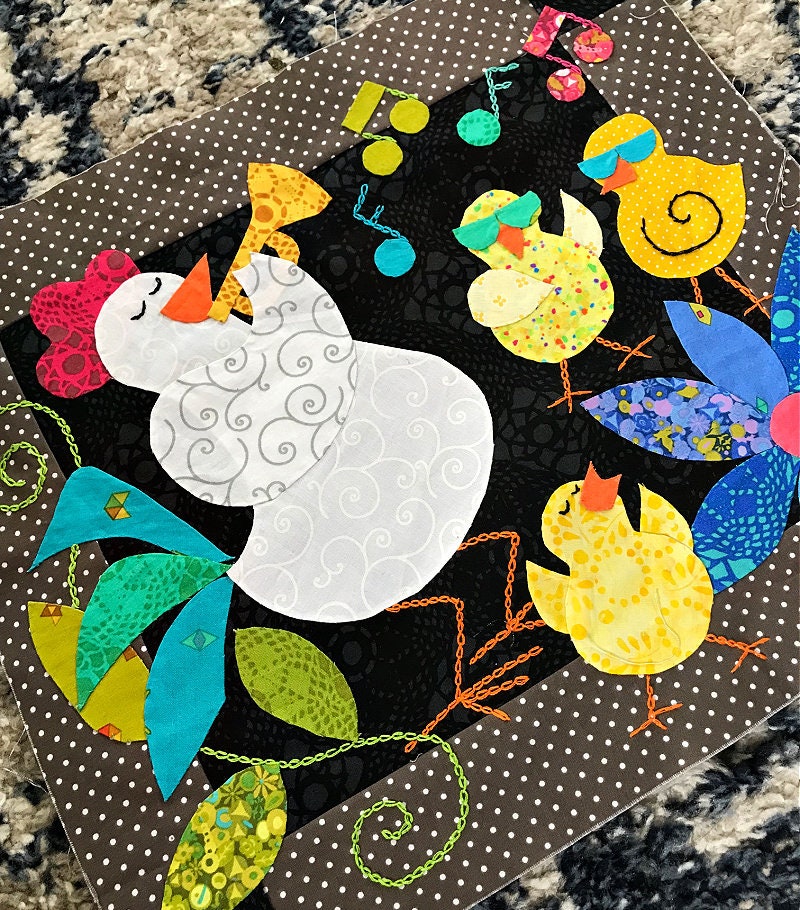 Barnyard Boogie Quilt Block Pattern, Rooster With Trumpet (PDF Pattern ...