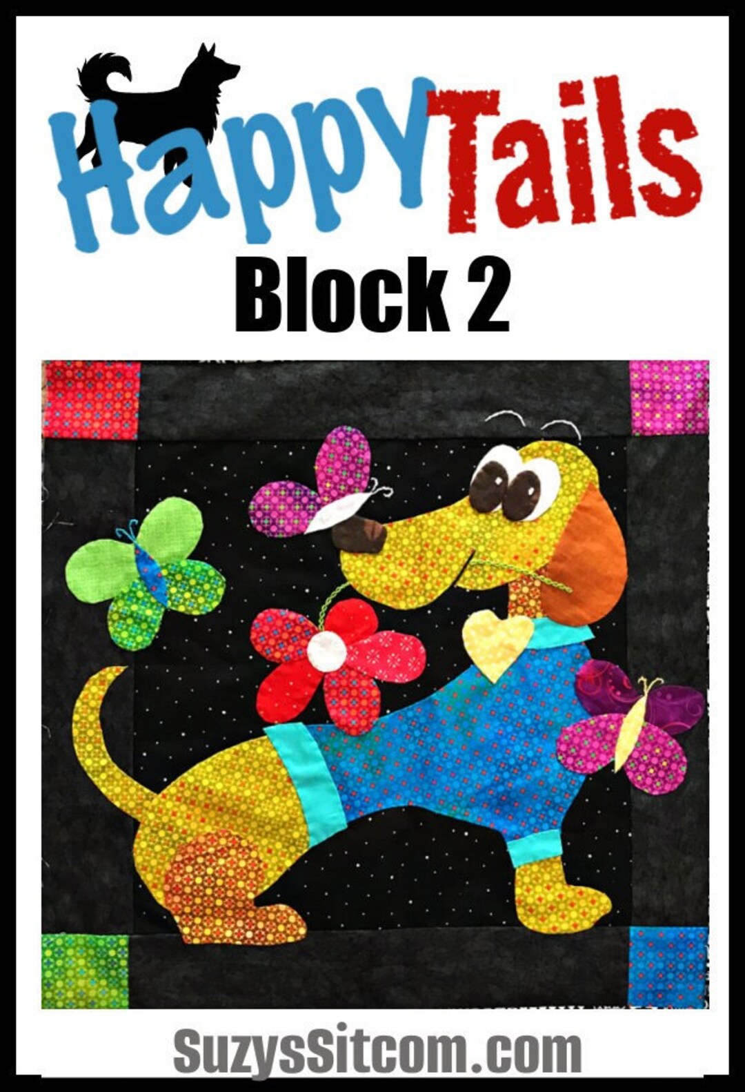 Dog, Happy Tails Quilt Pattern, Quilt Block Pattern, PDF Pattern ...