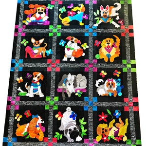 Dog, Happy Tails Quilt Pattern, Quilt Block Pattern, PDF Pattern ...