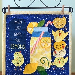 Making Lemonade Table Runner Quilt Pattern, Chicks, Lemons (digital ...