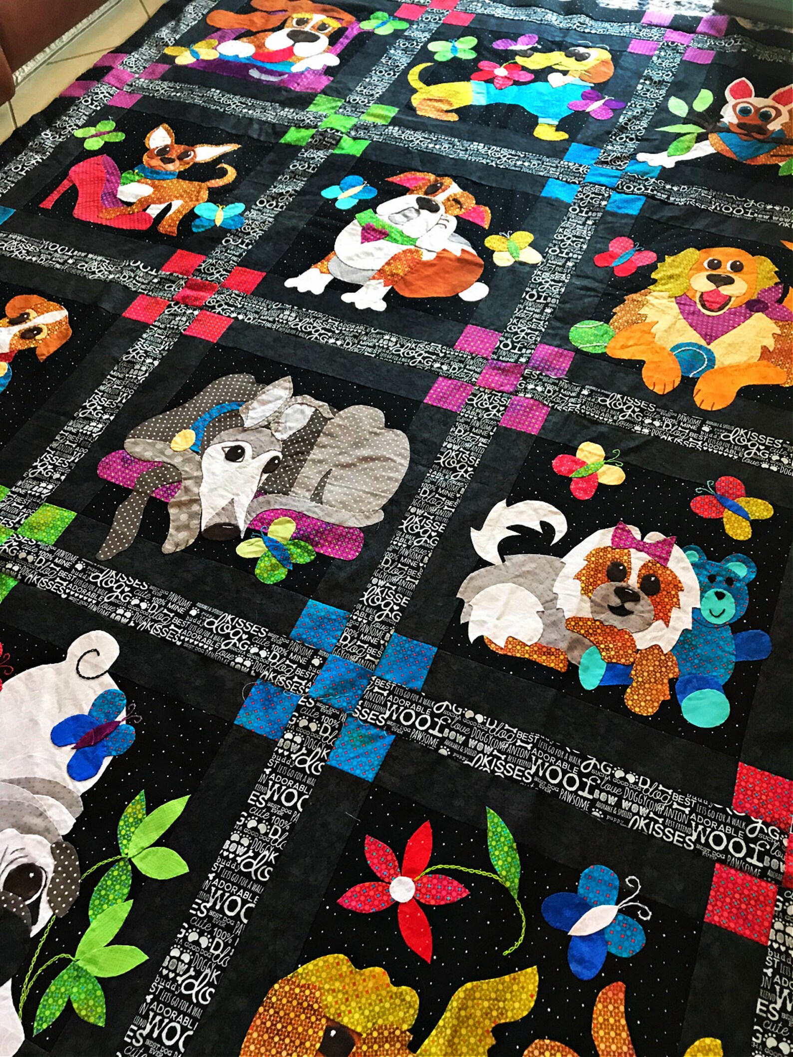 Dog, Happy Tails Quilt Pattern, Quilt Pattern, PDF Pattern, Digital ...