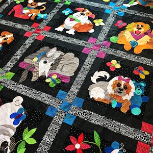 Dog, Happy Tails Quilt Pattern, Quilt Pattern, PDF Pattern, Digital ...