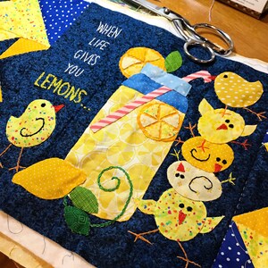 Making Lemonade Table Runner Quilt Pattern, Chicks, Lemons (digital ...