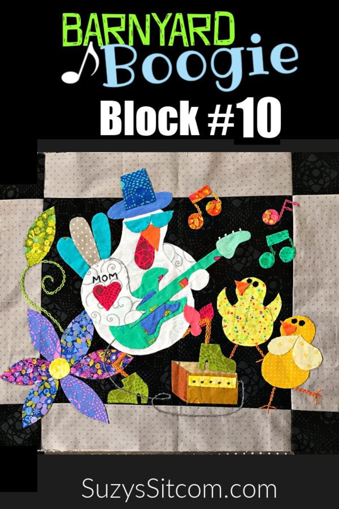 Barnyard Boogie Pattern, Guitar, Quilt Block Pattern, PDF Pattern ...
