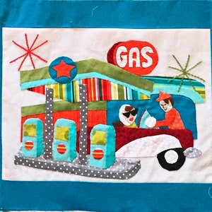 Retro Gas Station Quilt Pattern, 50s Style (digital Pattern) - Etsy