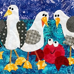 Seagull Paradise, Full Pattern, Seagull, Quilt Block Pattern, Paper ...