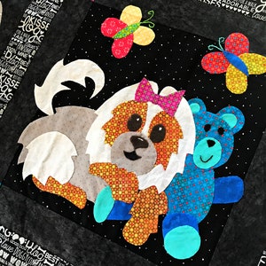 Dog, Happy Tails Quilt Pattern, Quilt Block Pattern, PDF Pattern ...