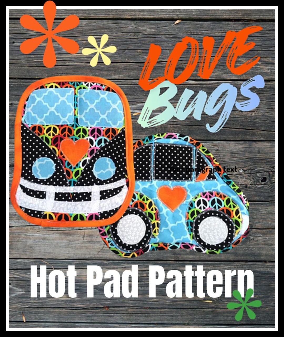 Love Bugs, Quilting, Hot Pads, Vw, Car, Bug, Digital Pattern, Fabric ...