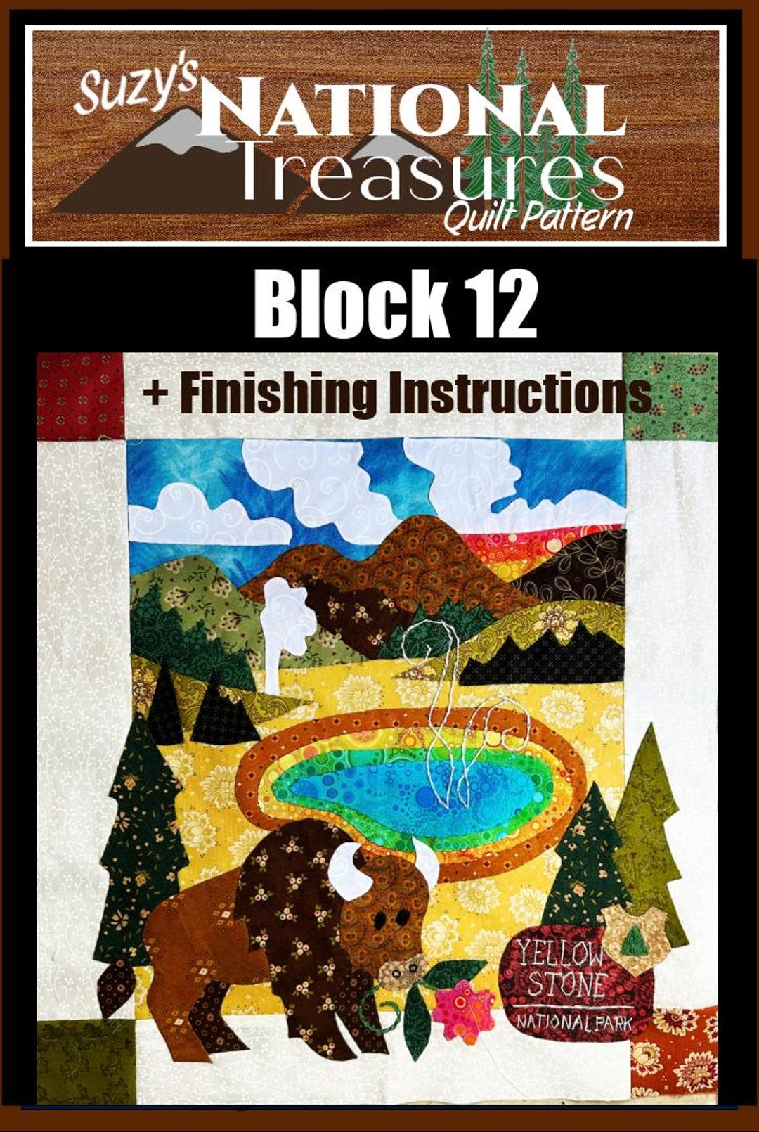 Yellowstone Buffalo Applique Quilt Block Pattern (PDF Pattern) - Etsy