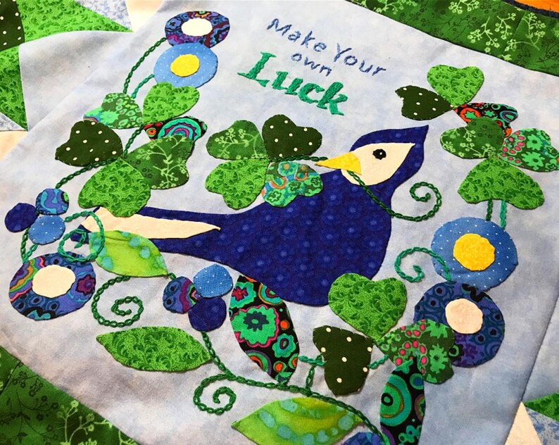 March Clover Quilt Pattern, Blue Jay Applique (PDF Pattern) - Etsy
