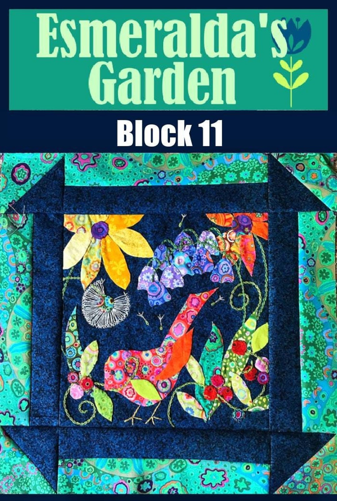 Esmeraldas Garden, Bird, Quilt Block Pattern, PDF Pattern, Digital ...