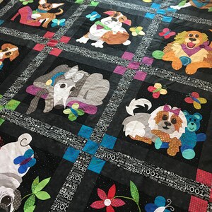 Dog, Happy Tails Quilt Pattern, Quilt Block Pattern, PDF Pattern ...