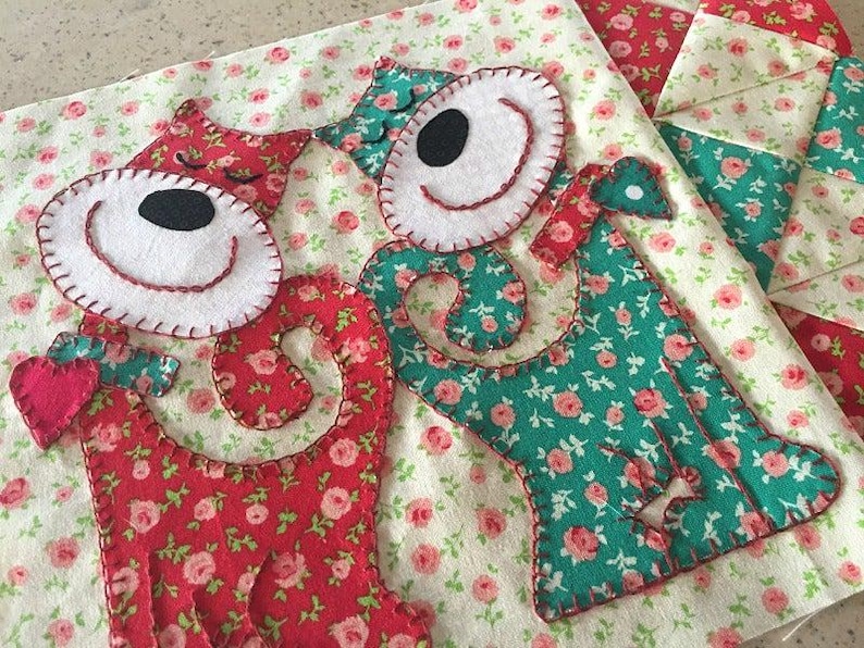 Cat Quilt Patterns, Applique Designs, 3-pattern Set (digital Download ...